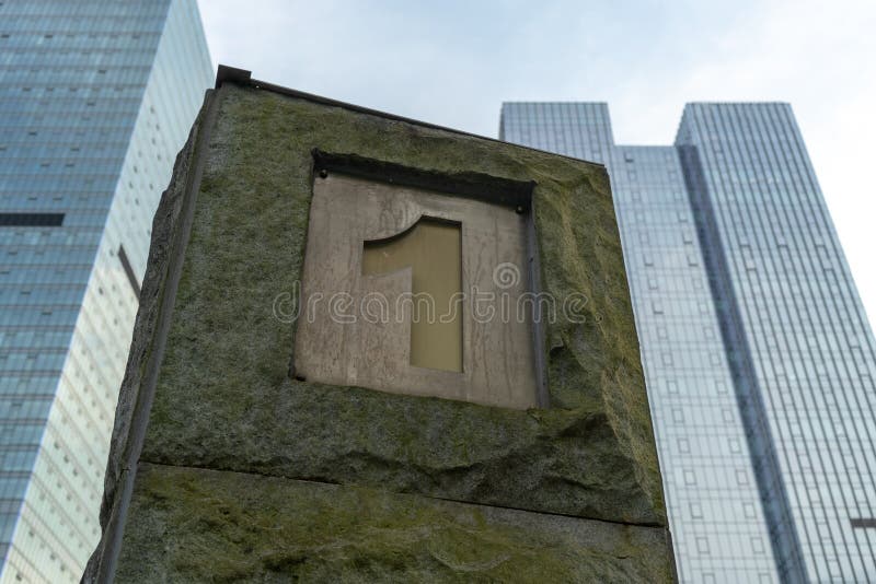 No1 Stone with Modern Business Buildings, Business Success Concept ...