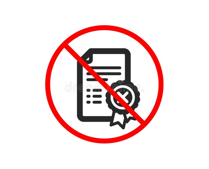 Reject Certificate Icon. Decline Document Sign. Vector Stock Vector ...