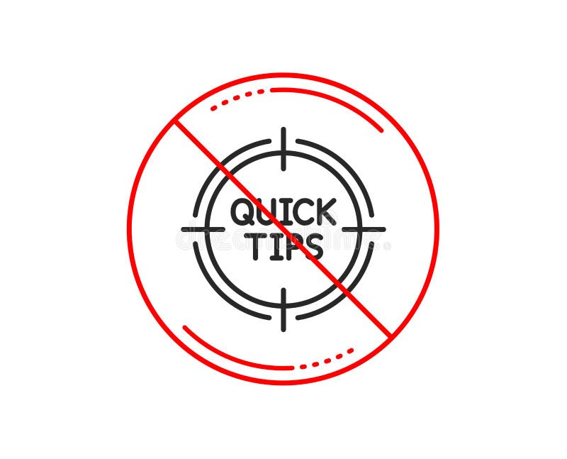 Quick Tips Aim Line Icon. Helpful Tricks Target Sign. Vector Stock ...