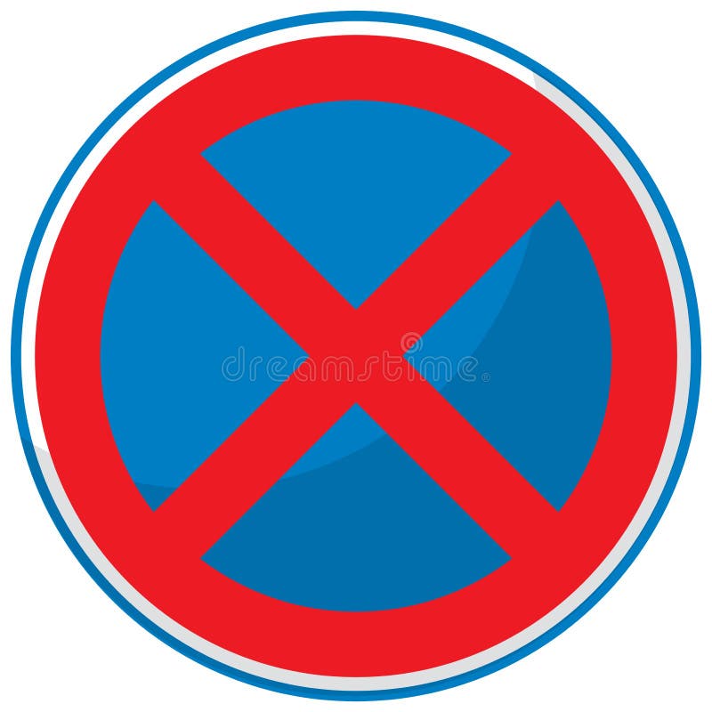No Stopping Sign Isolated on White Background Stock Vector ...