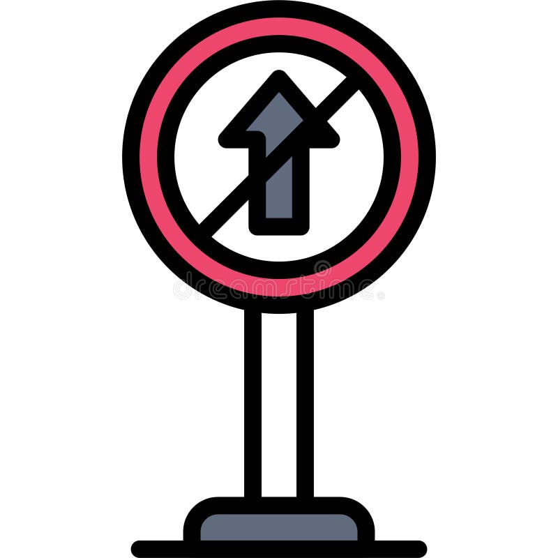 No Straight Icon, Location Map and Navigation Vector Stock Vector ...