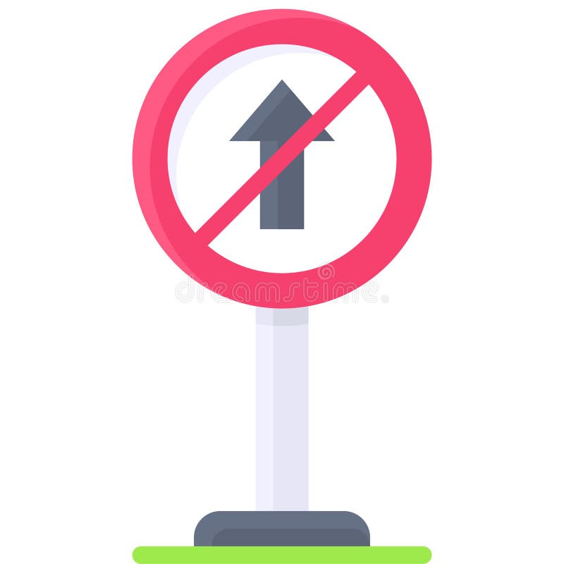 No Straight Sign Flat Stock Illustrations – 128 No Straight Sign Flat ...