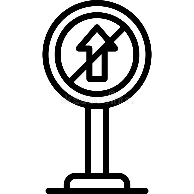 No Straight Icon, Location Map and Navigation Vector Stock Vector ...