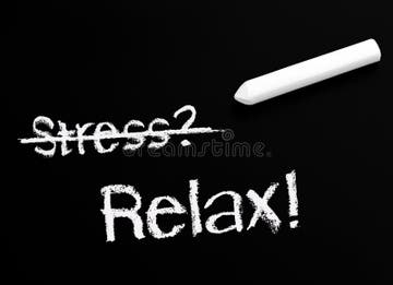 No Stress Chalk and Blackboard Stock Image - Image of artwork, words ...