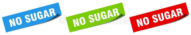 No Sugar Banner. No Sugar Speech Bubble Label Set. Stock Vector ...