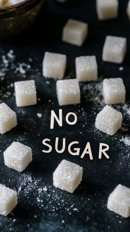 No Sugar Concept Promoting Sugar Free Lifestyle and Avoiding Added ...