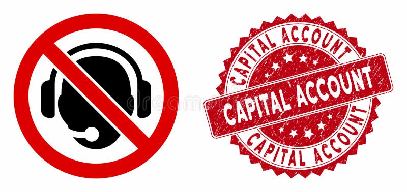 No Support Operator Icon with Textured Capital Account Seal Stock ...