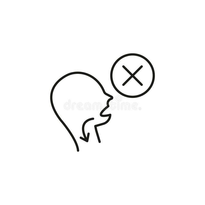 No Swallowing Icon Flat Line Symbol Set Stock Illustration ...