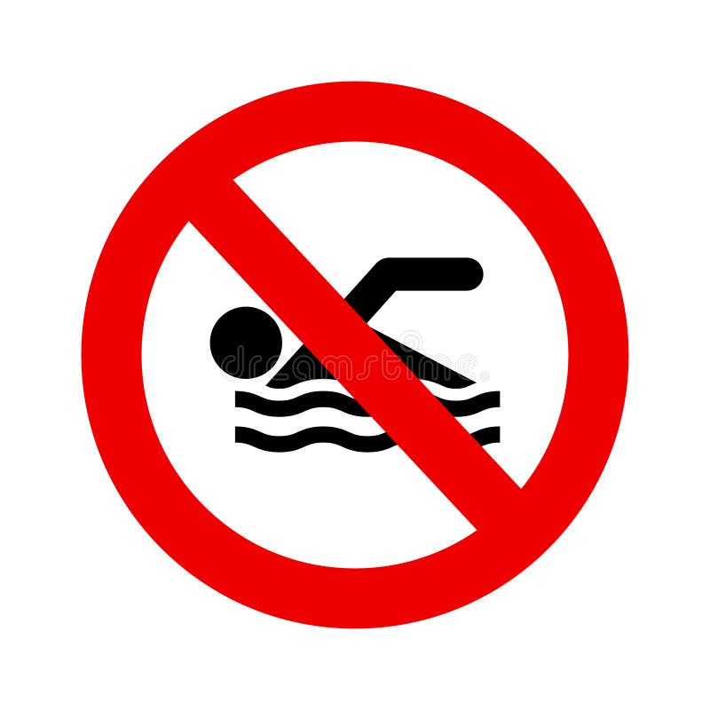 No Swim Sign Stock Illustrations – 1,681 No Swim Sign Stock ...