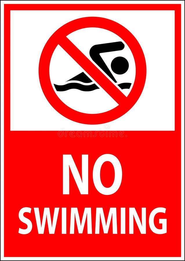 Swimming Prohibited Sign, No Swimming Allowed Stock Vector ...