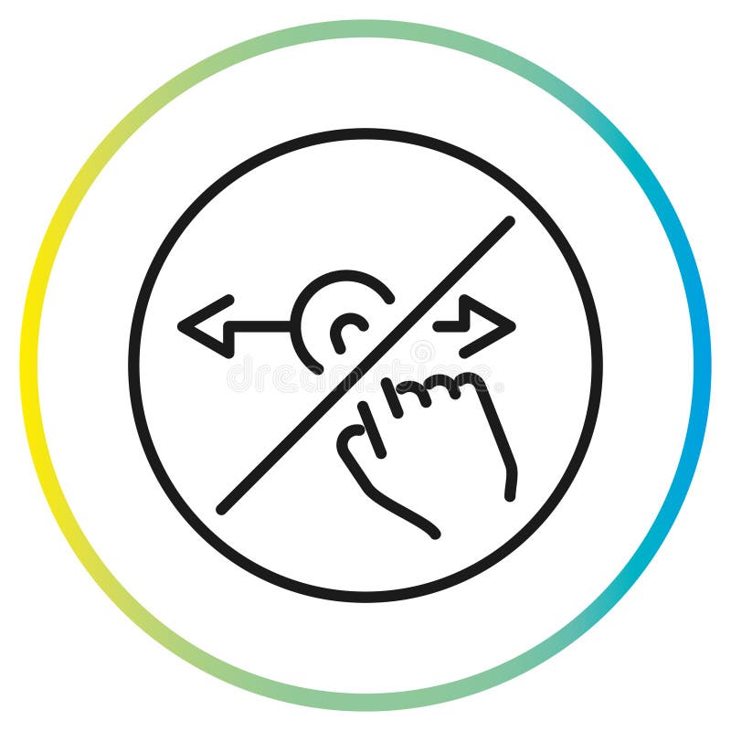 No Swipe Icon, Stop Horizontal Scroll, Linear Symbol Stock Vector ...