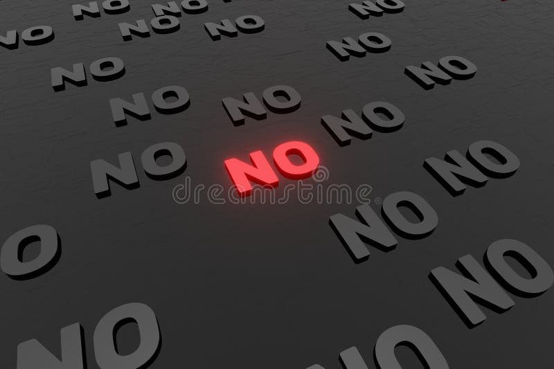 No Symbol or Nope Marks on Black Background 3d Render. Say No or Dont ...
