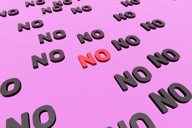 No Symbol or Nope Marks on Pink Background 3d Render. Say No or Dont ...