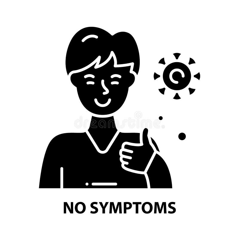 No Symptoms Icon, Black Vector Sign with Editable Strokes, Concept ...