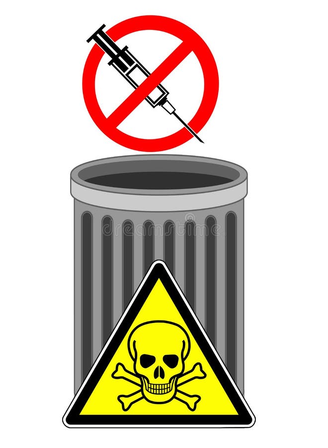 No syringes in the trash stock illustration. Illustration of rubbish ...