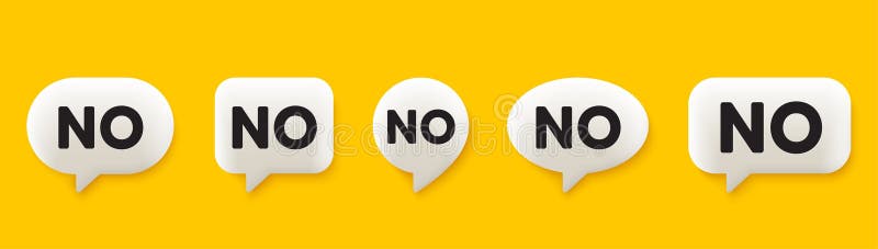 No Tag. Negative Answer Text. 3d Speech Chat Bubbles. Vector Stock ...