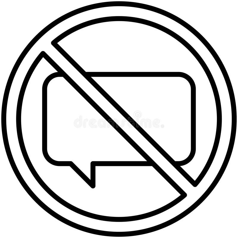 No Talking Icon, Prohibition Sign Vector Illustration Stock Vector ...
