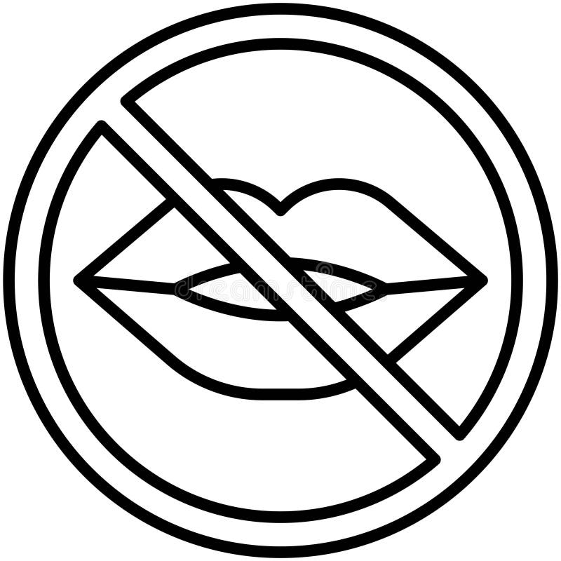 No Talking Icon, Prohibition Sign Vector Illustration Stock Vector ...