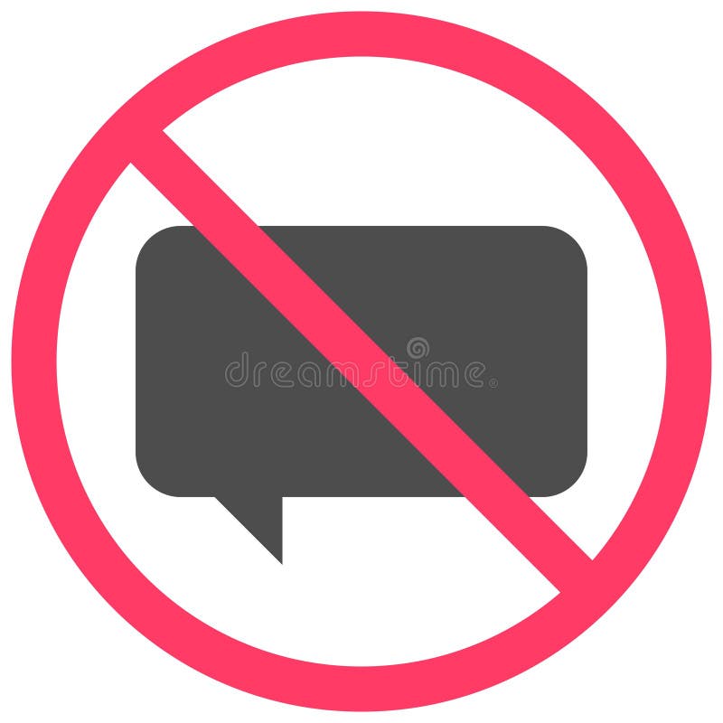 No Talking Icon, Prohibition Sign Vector Illustration Stock Vector ...