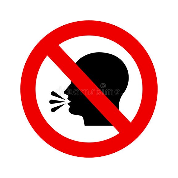 No Talking Sign Vector Icon Flat Design Stock Vector - Illustration of ...