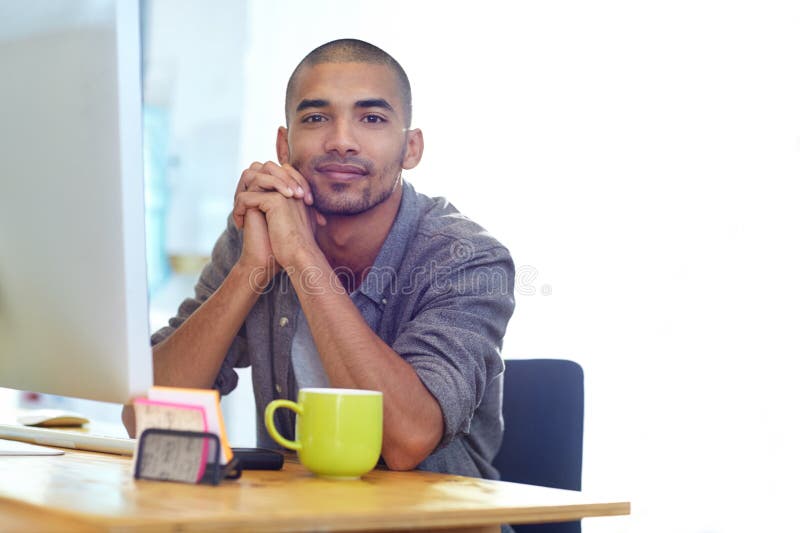 No Task Too Difficult. Portrait of a Designer at Work on a Computer in ...