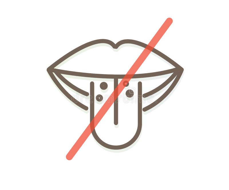 No Taste Symptom Line and Glyph Icon, Infection and Covid-19 ...