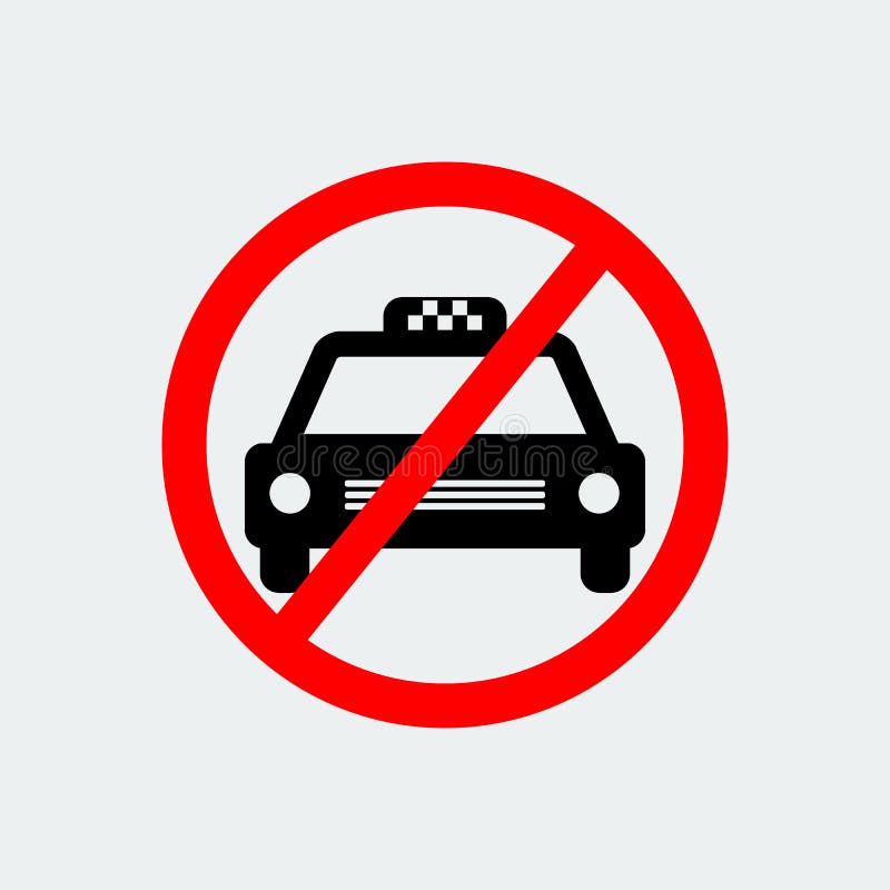 No Taxi Sign.Vector Illustration Stock Vector - Illustration of road ...
