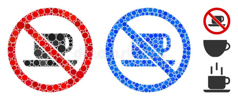 No Tea Cup Mosaic Icon of Round Dots Stock Vector - Illustration of ...