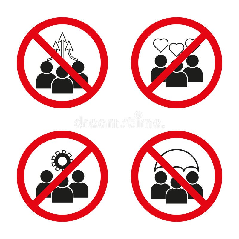 No Teamwork Sign. Prohibited Cooperation Icon. Business Restriction ...