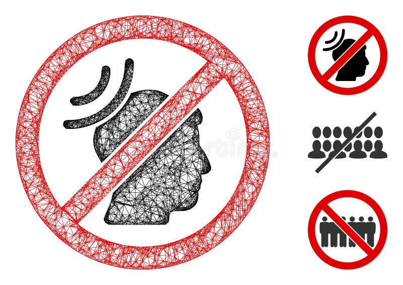 No Telepathy Waves Polygonal Web Vector Mesh Illustration Stock ...