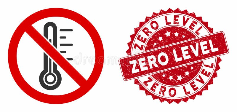 No Temperature Icon with Scratched Zero Level Seal Stock Illustration ...