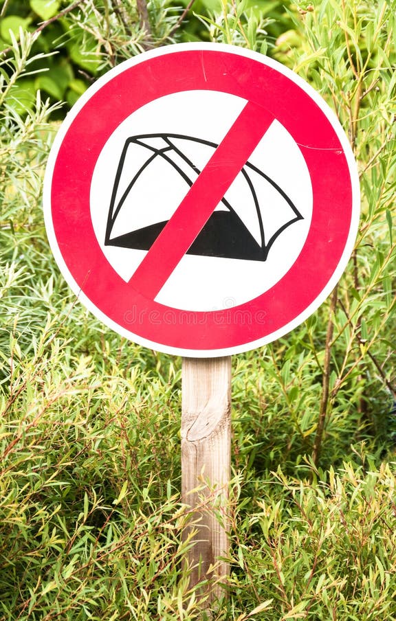 No tent sign stock photo. Image of symbol, bush, circle - 29549108