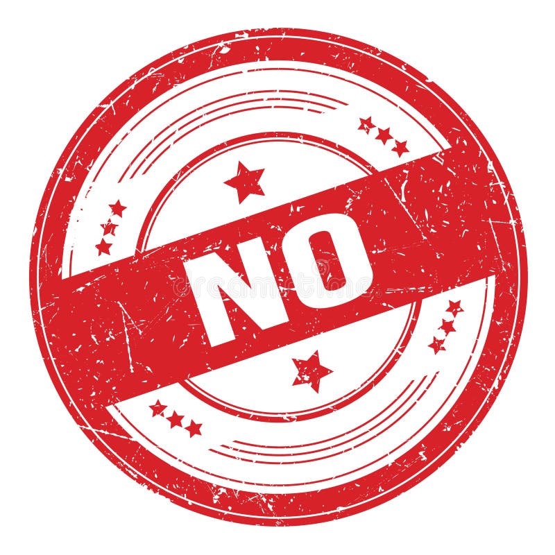 NO Text on Red Round Grungy Stamp Stock Illustration - Illustration of ...