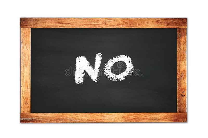 NO Text Written on Wooden Frame School Blackboard Stock Illustration ...