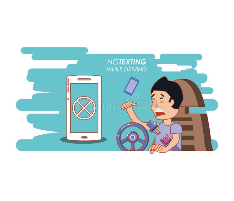 No Texting while Driving Campaign Stock Vector - Illustration of ...