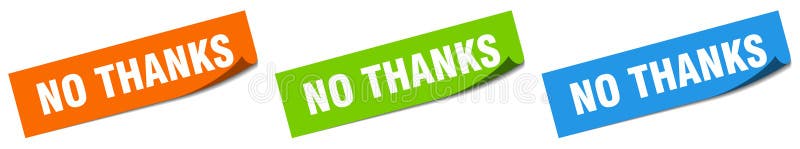 No Thanks Banner. No Thanks Speech Bubble Label Set. Stock Vector ...