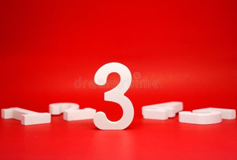 No.3 Third or Average on Red Background with Copy Space - Number 3 ...
