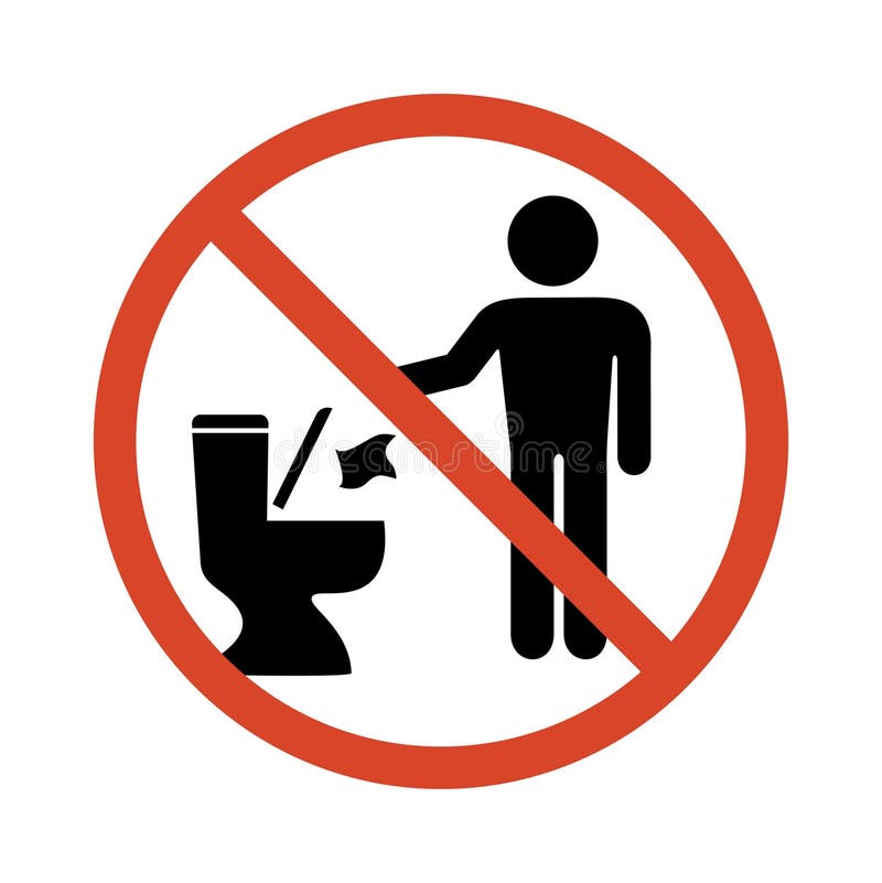 No Throw Garbage in the Toilet Stock Vector - Illustration of garbage ...