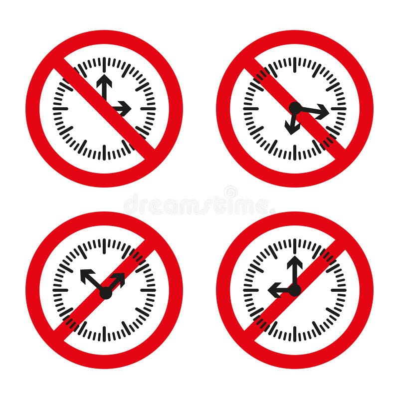 No Time Change Allowed. Vector Prohibition Sign. Manual Adjustment ...