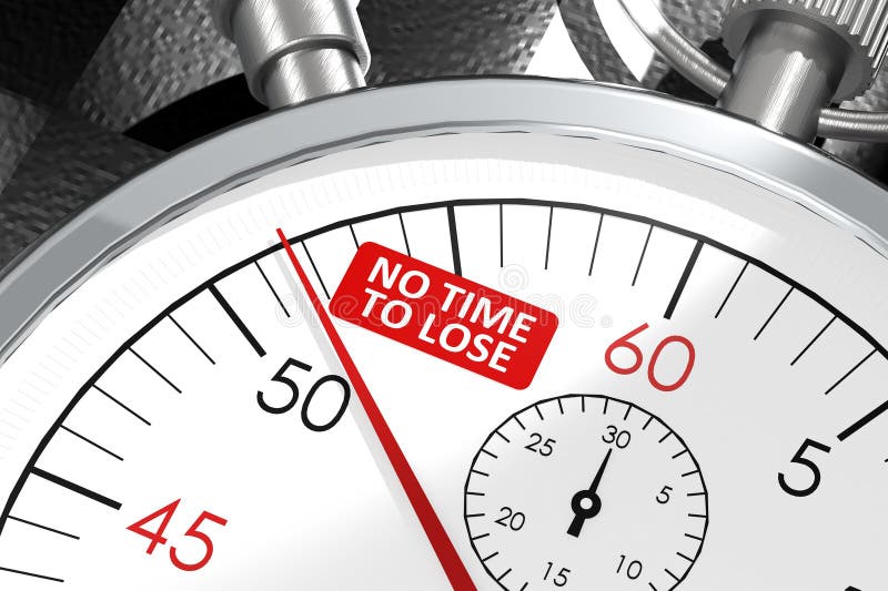 No Time To Lose Word on the Stopwatch Stock Illustration - Illustration ...