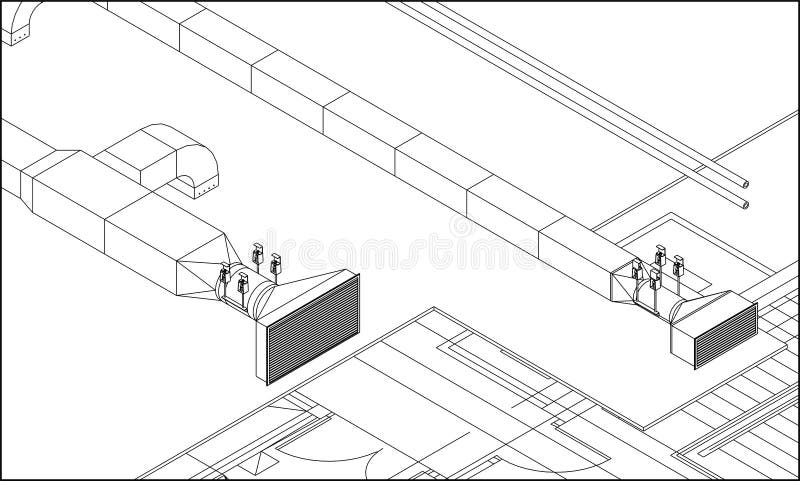 BIM Air Ducts Hvac Design 3d Illustration Vector Stock Vector ...