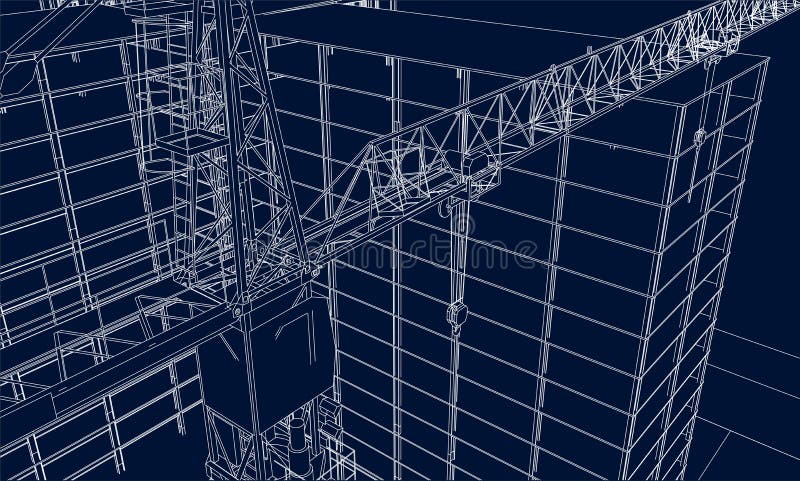 Under Construction Site Engineering with Frame Structure and Tower ...