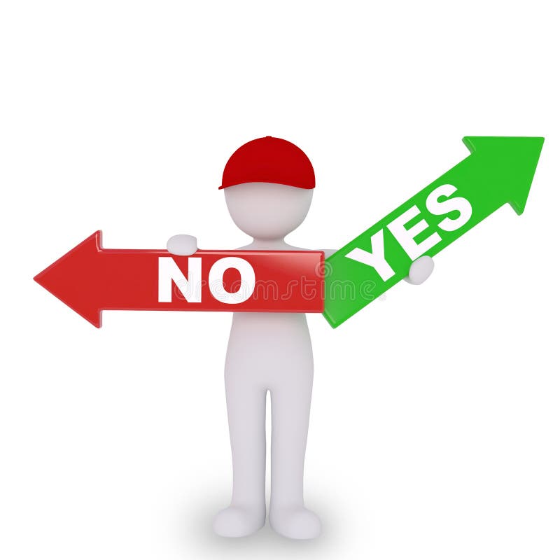 No To Left Yes To the Right Stock Illustration - Illustration of choose ...