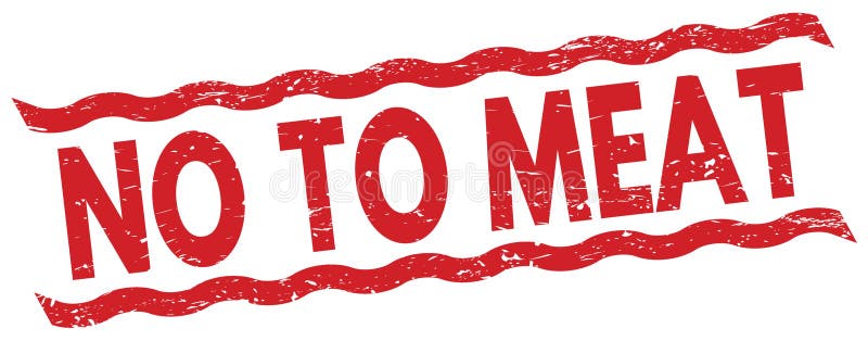 NO TO MEAT Text on Red Lines Stamp Sign Stock Illustration ...