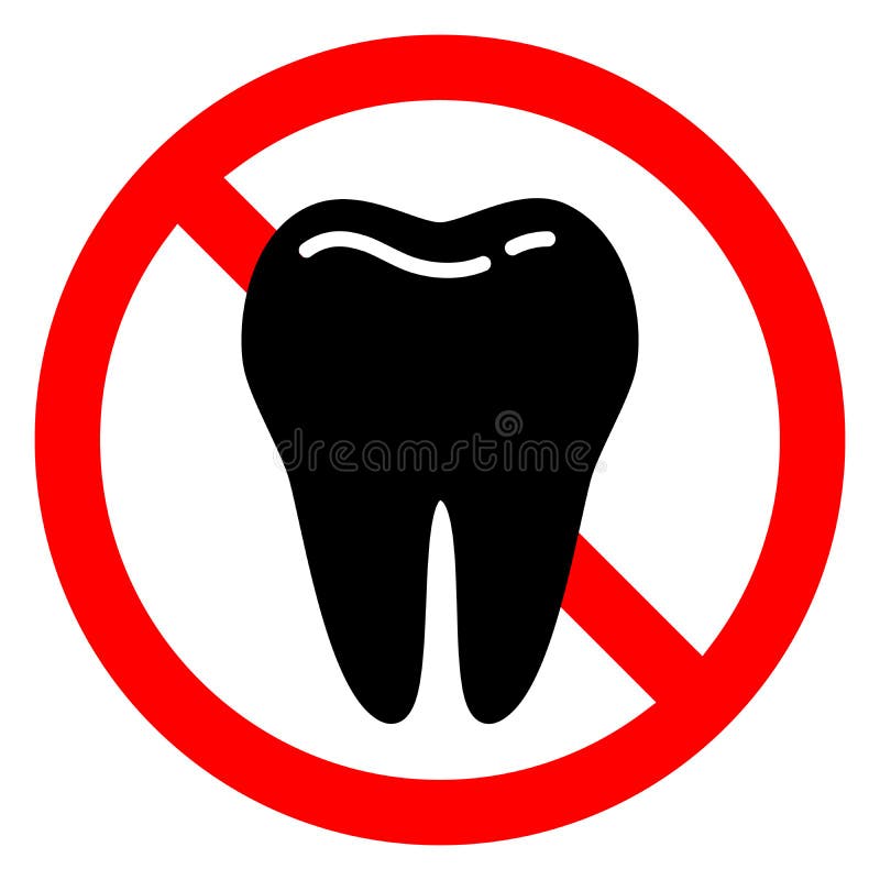 No Tooth Icon. Stop or Ban Red Round Sign with Tooth Icon Stock ...