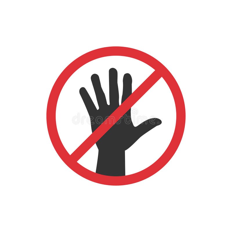 No Touch Hand Icon in a Flat Design. Vector Illustration Stock Vector ...