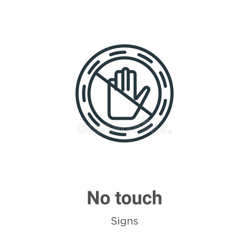 No Touch Outline Vector Icon. Thin Line Black No Touch Icon, Flat ...