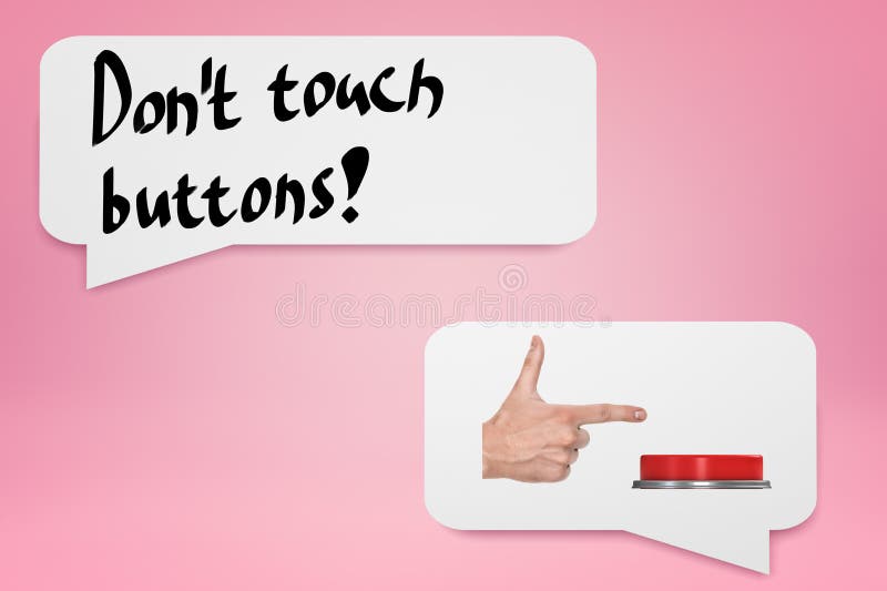 No Touching Button Warning Sign Stock Illustration - Illustration of ...