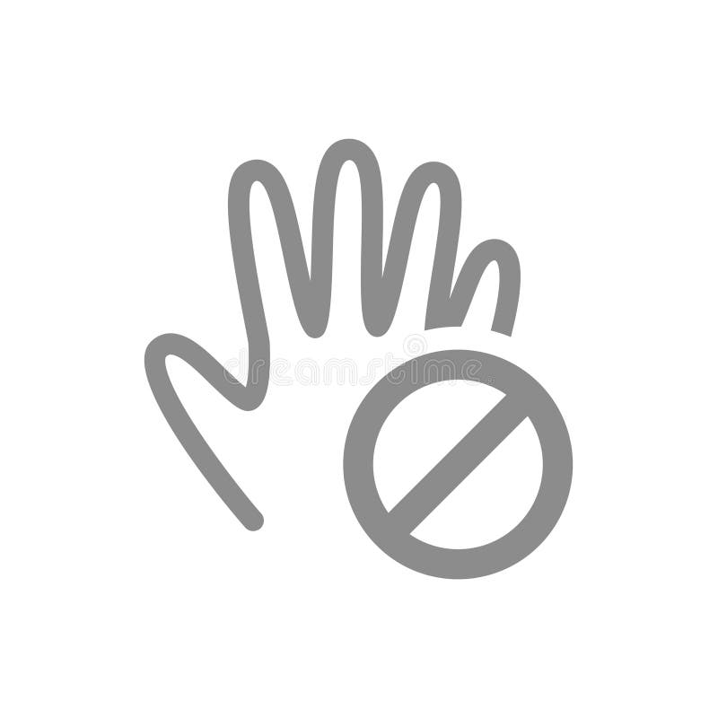 No Touching, Do Not Touch Sign with Hand Stock Vector - Illustration of ...