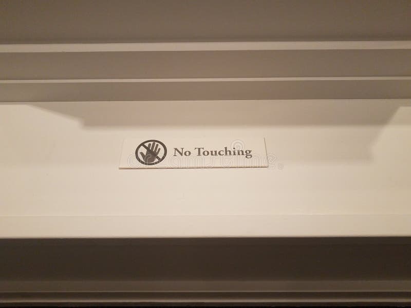 No Touching Sign on White Surface or Table Stock Photo - Image of sign ...